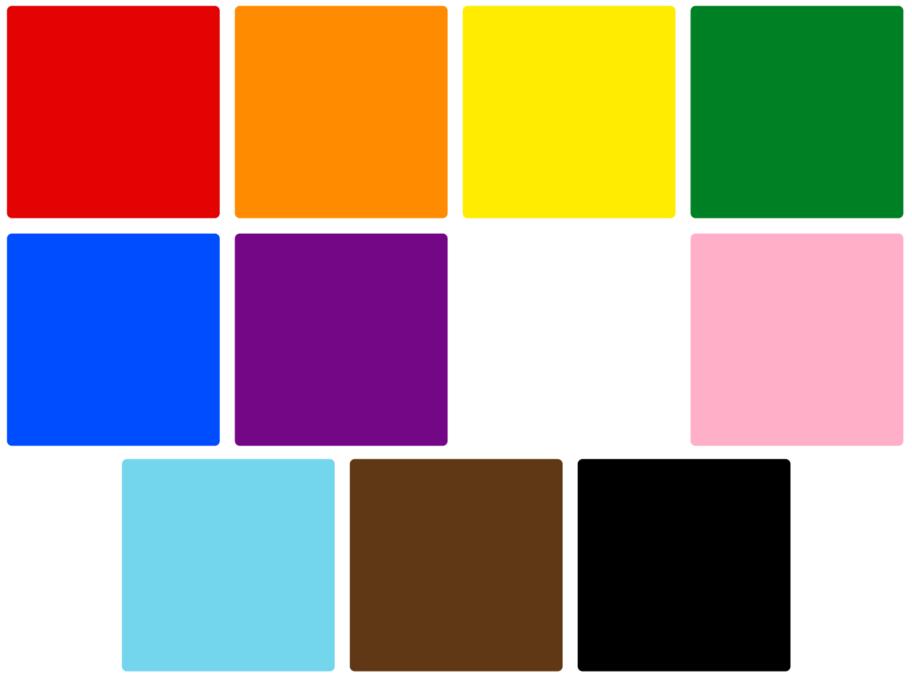 Progress Pride Flag Color Codes - Hex, RGB and CMYK Color Codes